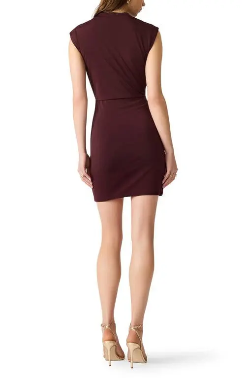Steve Madden Leticia Cowl Neck Cap Sleeve Mini Dress