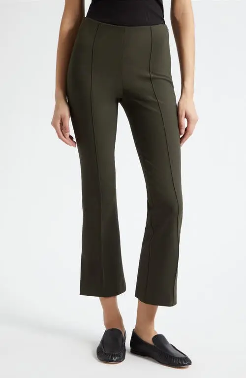 Vince Mid Rise Crop Flare Pants With Side Split Hem - Dark Thyme
