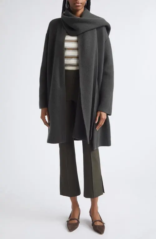 Vince Mid Rise Crop Flare Pants With Side Split Hem - Dark Thyme