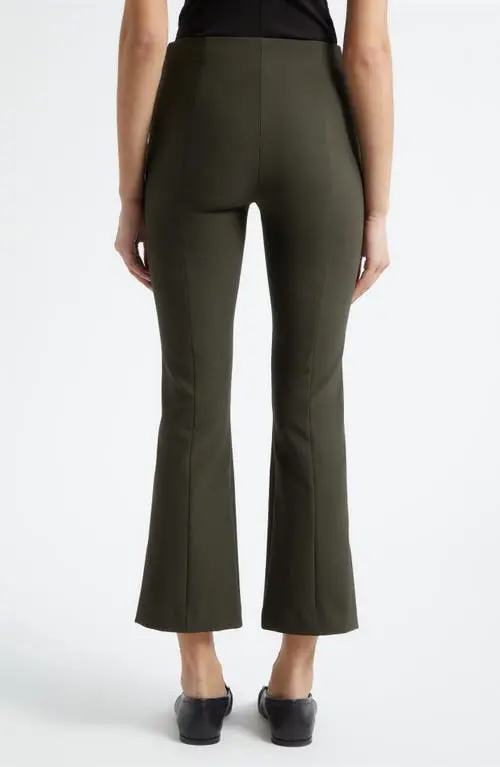 Vince Mid Rise Crop Flare Pants With Side Split Hem - Dark Thyme