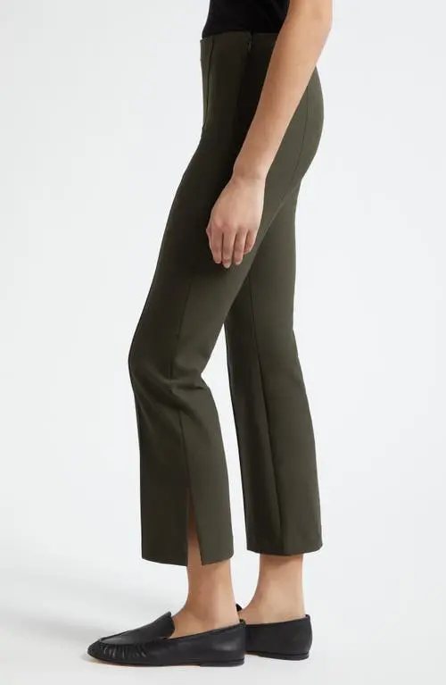 Vince Mid Rise Crop Flare Pants With Side Split Hem - Dark Thyme