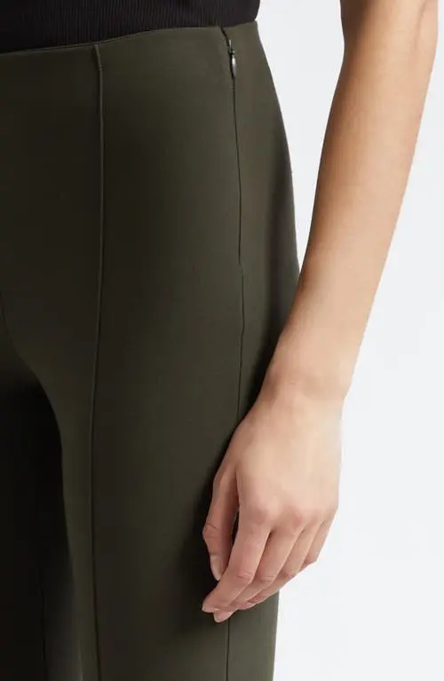 Vince Mid Rise Crop Flare Pants With Side Split Hem - Dark Thyme