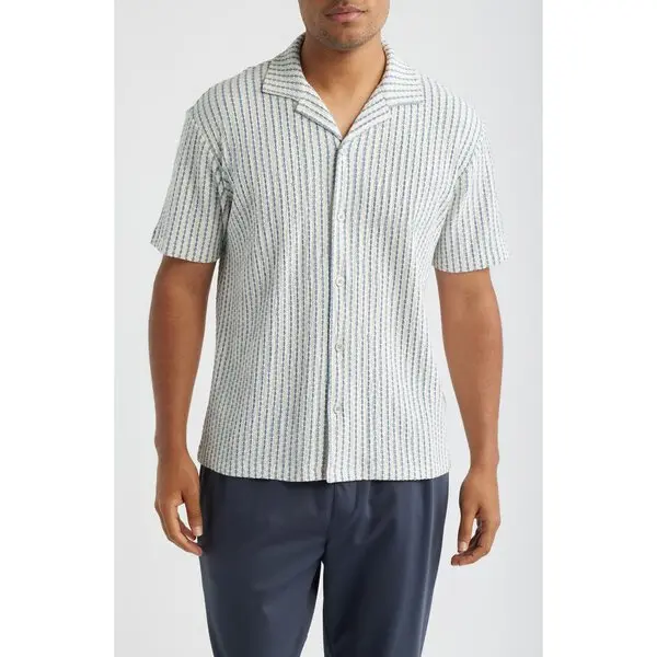 REISS Tower Seersucker Camp Shirt