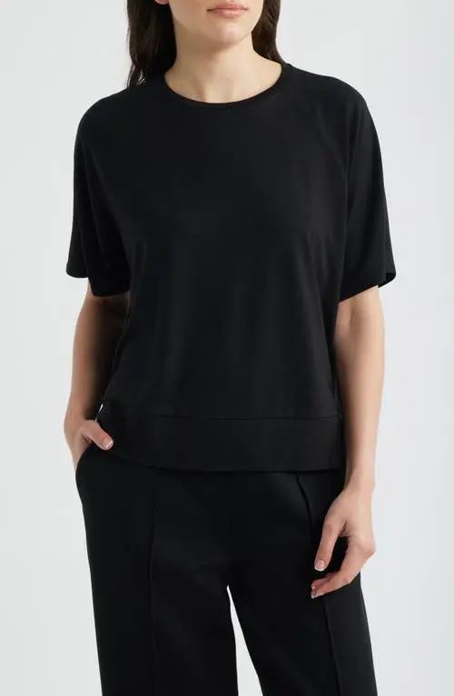 Eileen Fisher Short Sleeve Crewneck Top - Black
