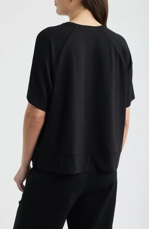 Eileen Fisher Short Sleeve Crewneck Top - Black