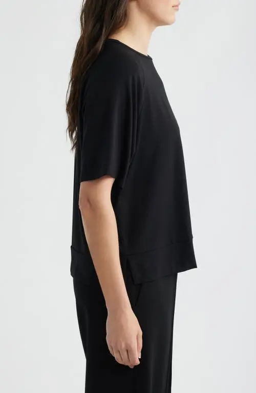 Eileen Fisher Short Sleeve Crewneck Top - Black