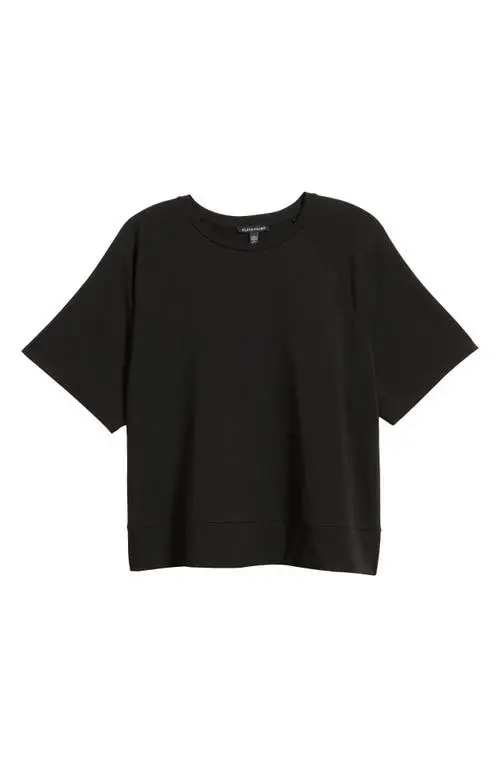 Eileen Fisher Short Sleeve Crewneck Top - Black