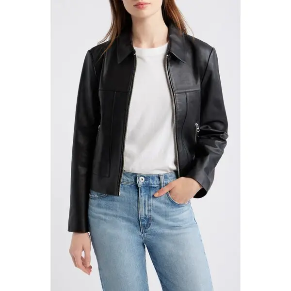 Madewell Shrunken Leather Zip Jacket