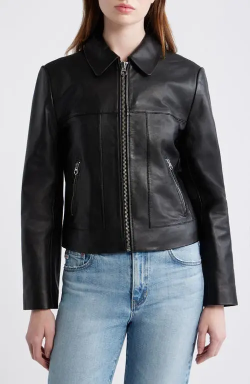 Madewell Shrunken Leather Zip Jacket