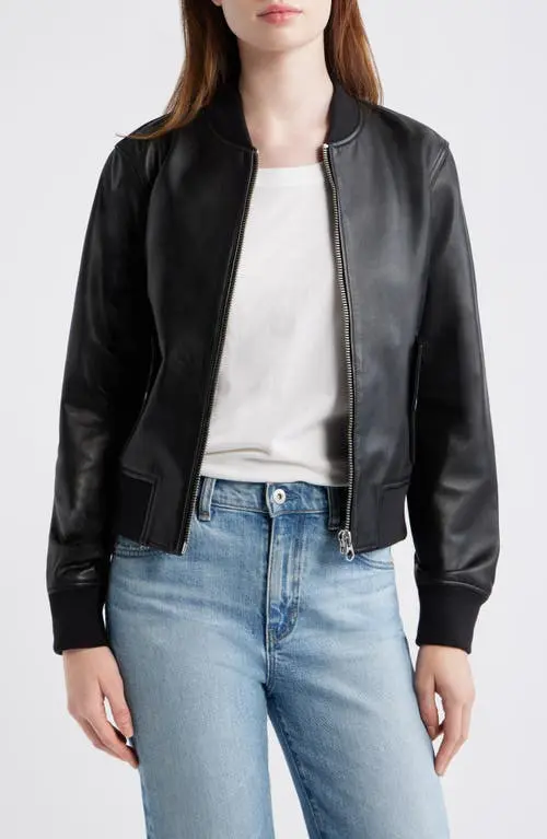 Madewell Shrunken Leather Bomber Jacket