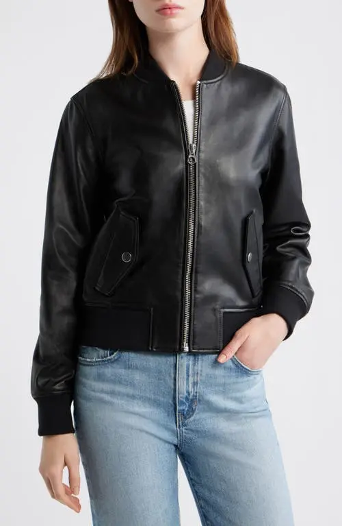 Madewell Shrunken Leather Bomber Jacket