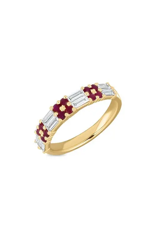 Bony Levy 18k Gold El Mar Gemstone & Diamond Stackable Ring - 18kyg/diamond/ruby