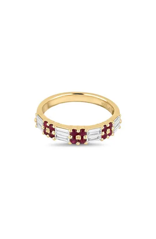 Bony Levy 18k Gold El Mar Gemstone & Diamond Stackable Ring - 18kyg/diamond/ruby