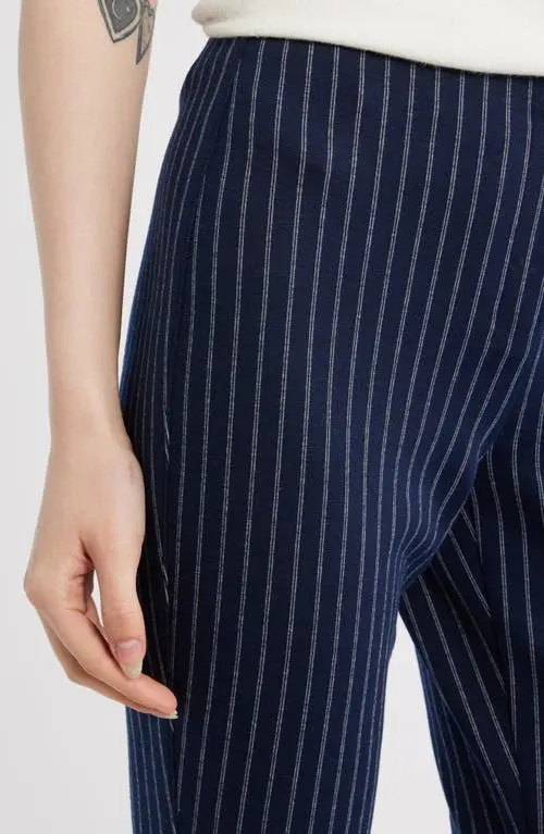 Theory Pinstripe Crop Kick Flare Pants