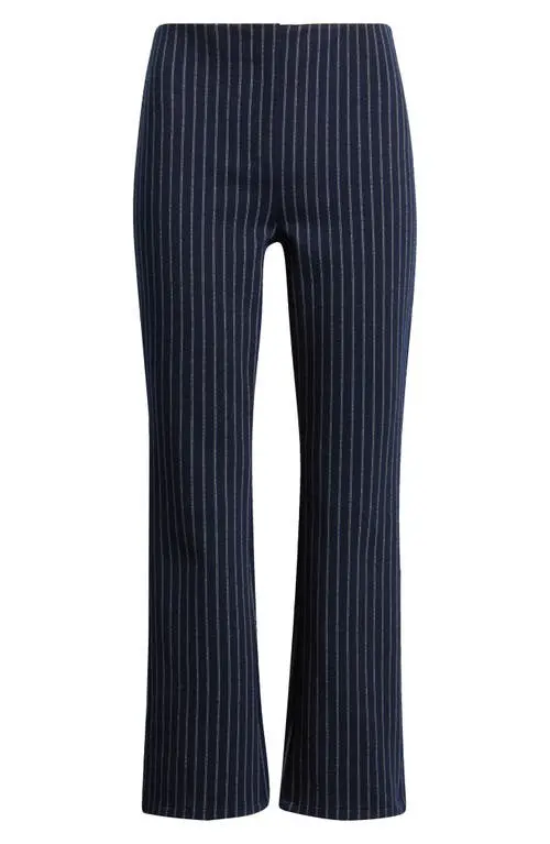 Theory Pinstripe Crop Kick Flare Pants