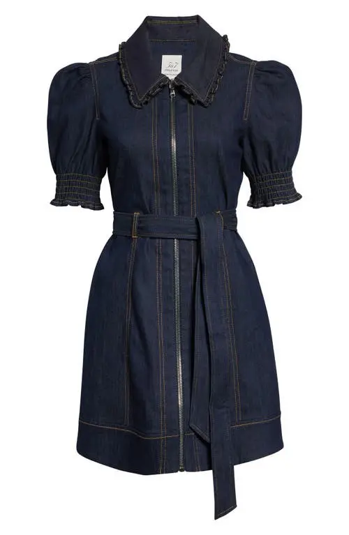Cinq À Sept Annabella Ruffled Detail Denim Dress