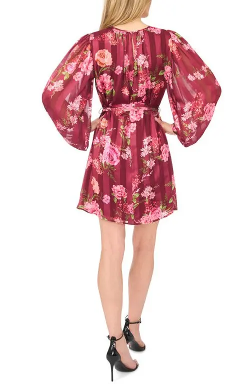 Ted Baker London Briana Floral Stripe Long Sleeve Mini Dress