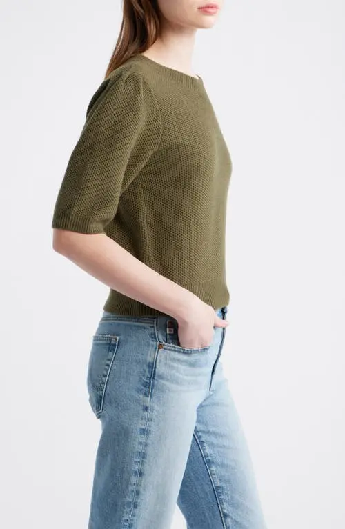 Madewell Puff Sleeve Textured Sweater
