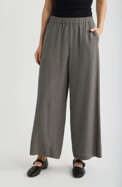 Eileen Fisher High Rise Wide Leg Ankle Pants - Chalk