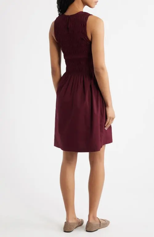 Madewell The Melody Smocked Minidress - Sangria