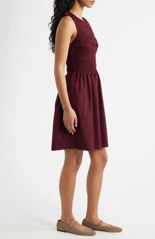 Madewell The Melody Smocked Minidress - Sangria