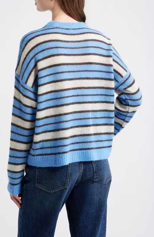 Madewell Oversize Pullover Sweater - Blue Multi Stripe