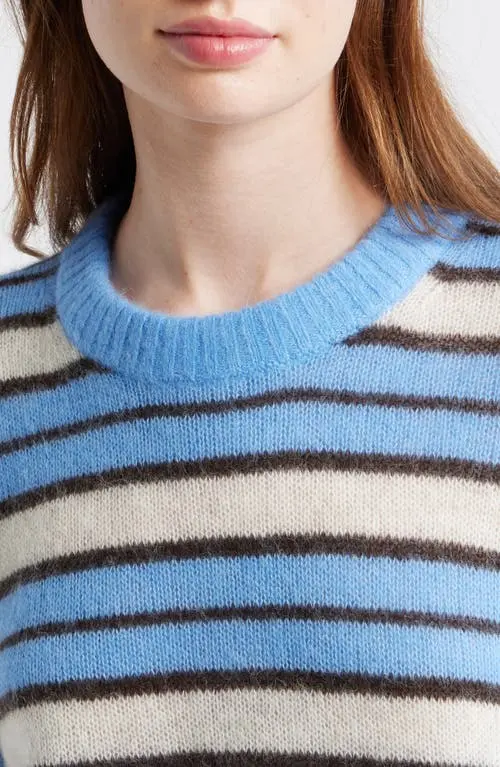 Madewell Oversize Pullover Sweater - Blue Multi Stripe