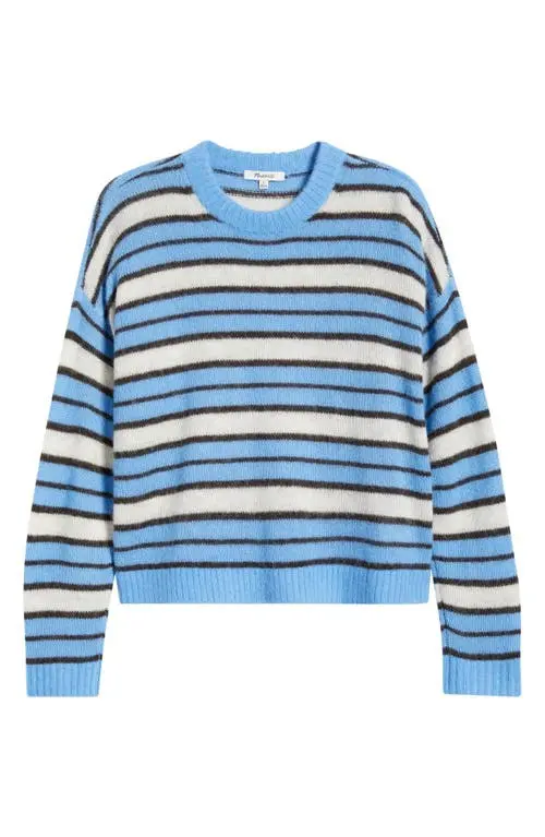 Madewell Oversize Pullover Sweater - Blue Multi Stripe