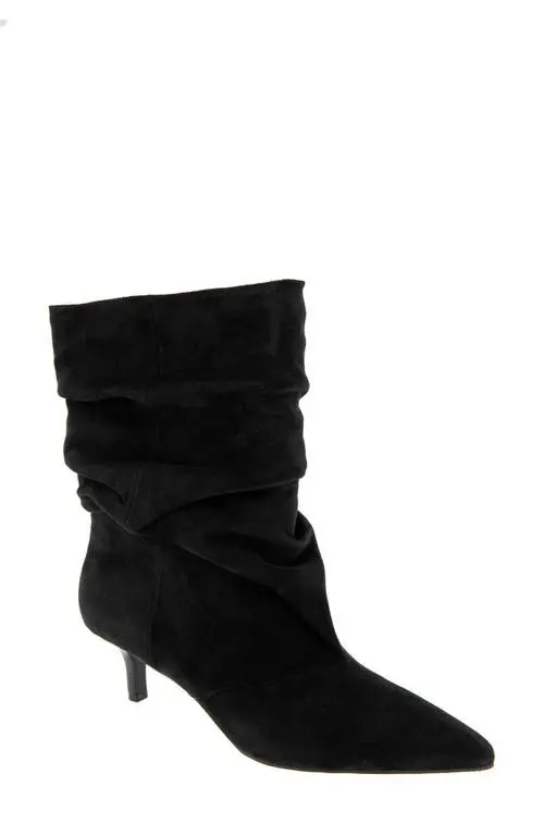 Bcbgmaxazria Dalles Kitten Heel Pointed Toe Scrunch Bootie - Black