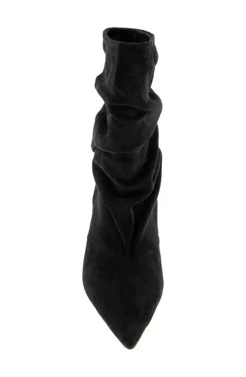Bcbgmaxazria Dalles Kitten Heel Pointed Toe Scrunch Bootie - Black