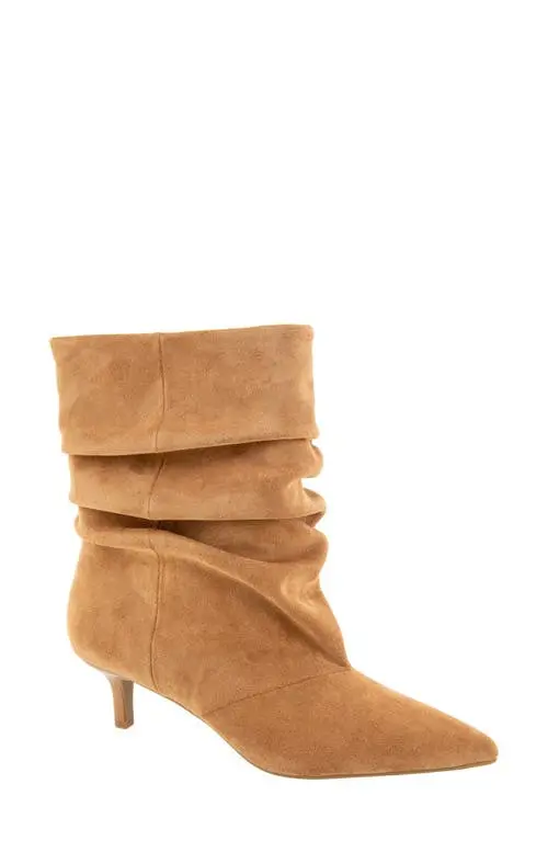 Bcbgmaxazria Dalles Kitten Heel Pointed Toe Scrunch Bootie - Tan