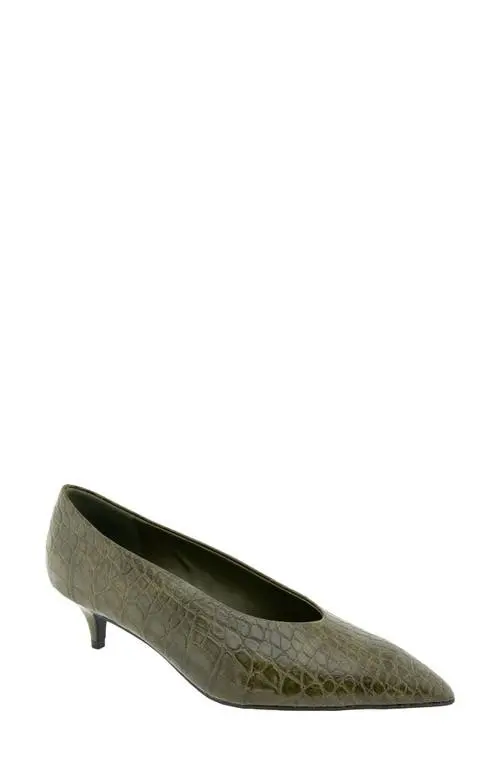 Bcbgmaxazria Pacsin Pointed Toe Kitten Heel Pump - Olive