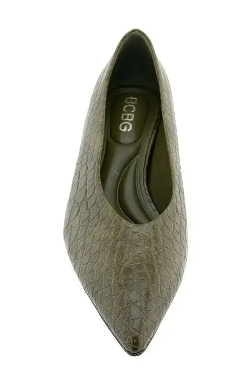 Bcbgmaxazria Pacsin Pointed Toe Kitten Heel Pumps - Olive