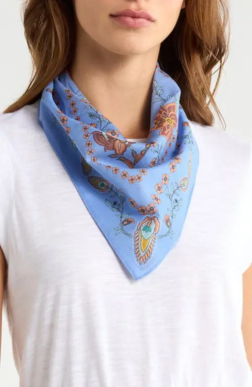 Treasure & Bond Pottery Floral Square Bandana - Blue Pottery Floral
