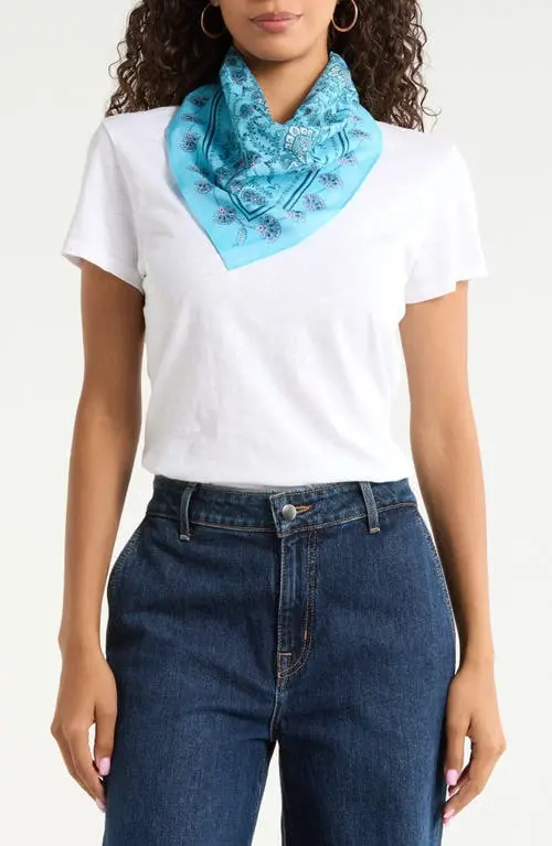 Treasure & Bond Pottery Floral Square Bandana - Blue