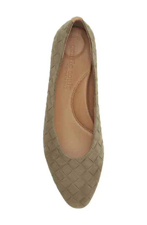 Gentle Souls Awilla Embossed Flat - Algae Suede