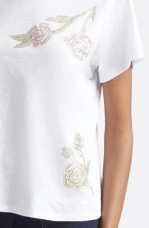Cinq À Sept Floral Embellished Crewneck T-shirt