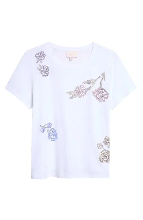 Cinq À Sept Floral Embellished Crewneck T-shirt