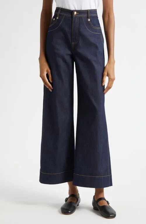 Cinq À Sept Sallie High Waist Ankle Wide Leg Jeans - Indigo