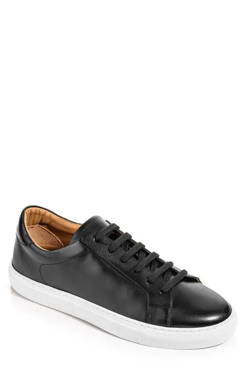 To Boot New York Gavin Burnished Calfskin Low Top Sneakers - Black