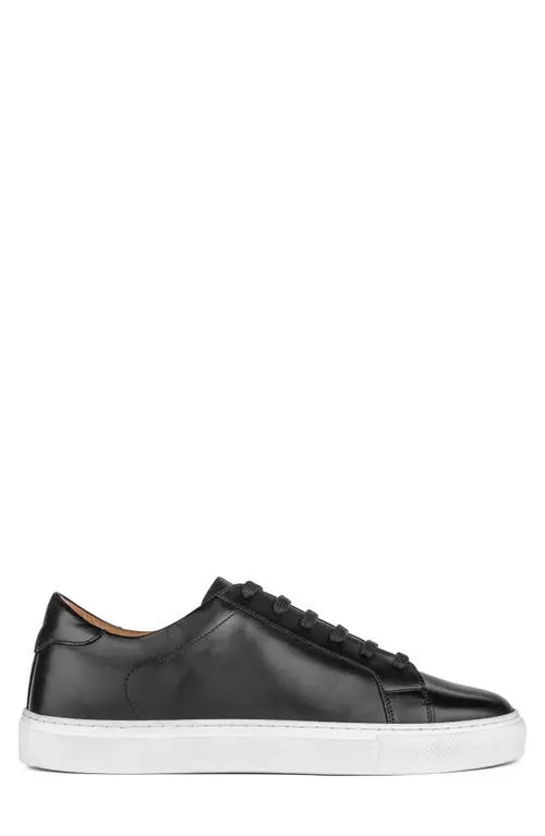 To Boot New York Gavin Burnished Calfskin Low Top Sneakers - Black