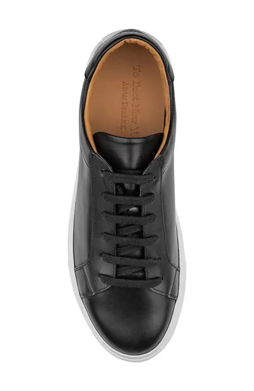 To Boot New York Gavin Burnished Calfskin Low Top Sneakers - Black