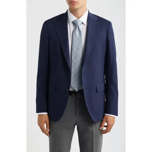 Zanella Chip Wool Twill Sport Coat - Blue