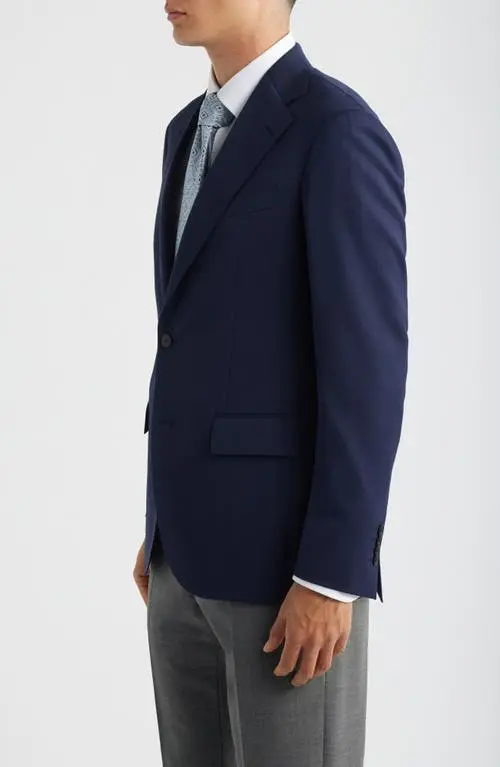 Zanella Chip Wool Twill Sport Coat - Blue