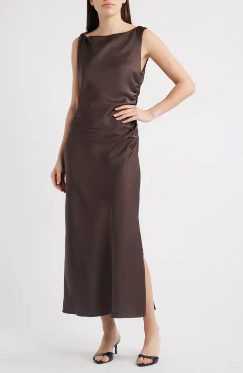 Sam Edelman Ruched Satin Maxi Dress