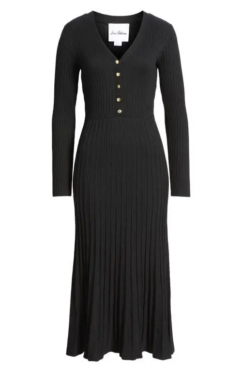 Sam Edelman Long Sleeve Ribbed Maxi Sweater Dress