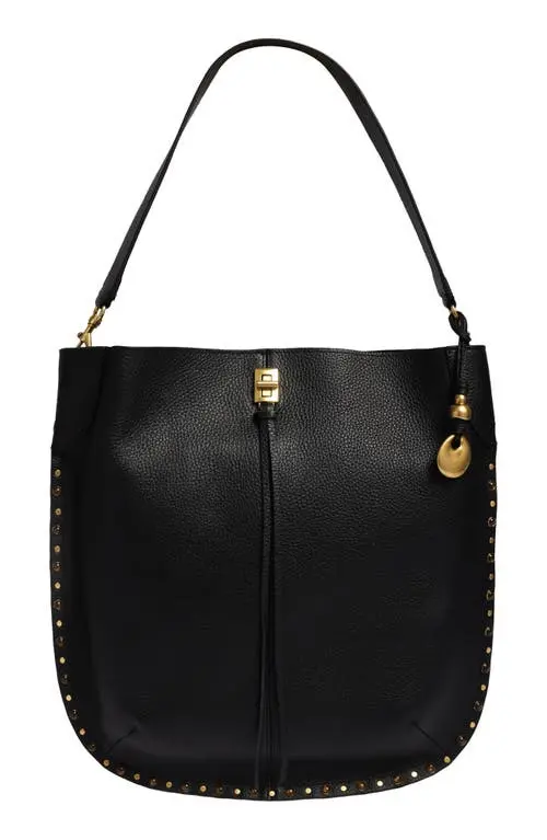 Rebecca Minkoff Slim Darren Stud & Tiger's Eye Embellished Hobo Bag - Black