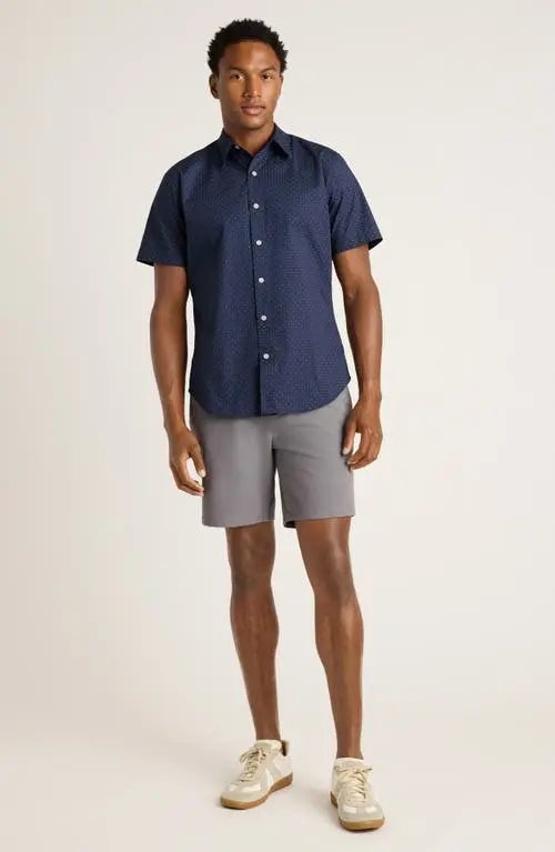 Bonobos Riviera Slim Fit Short Sleeve Button-up Shirt - Navy Salt