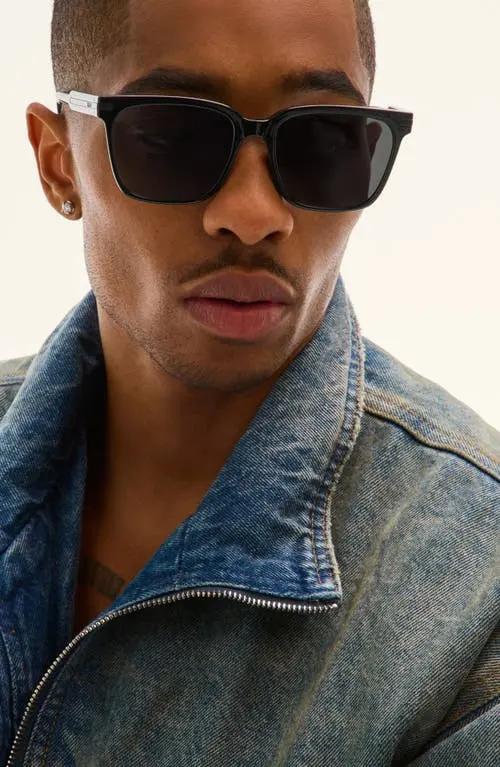 Quay Recap 56mm Polarized Square Sunglasses - Black/black Polarized
