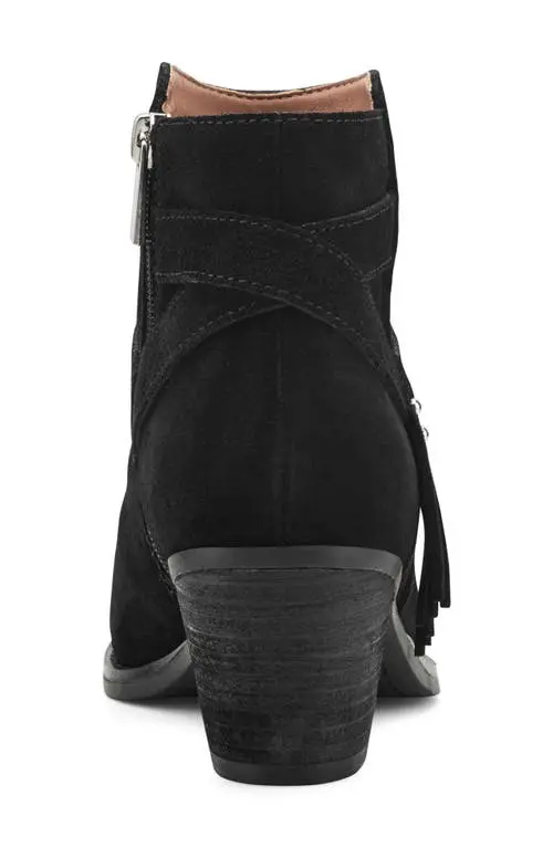 Earth Corbin Fringe Strap Ankle Bootie - Black